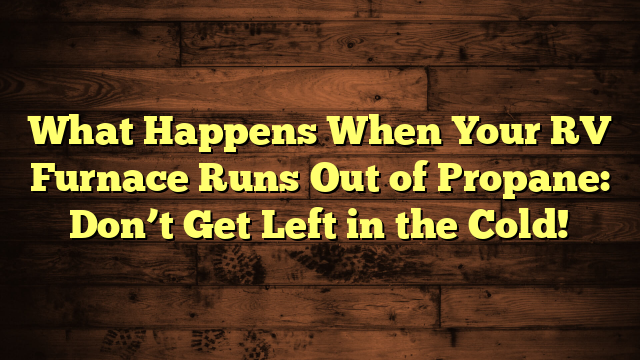 What Happens When Your RV Furnace Runs Out of Propane: Don't Get Left ...
